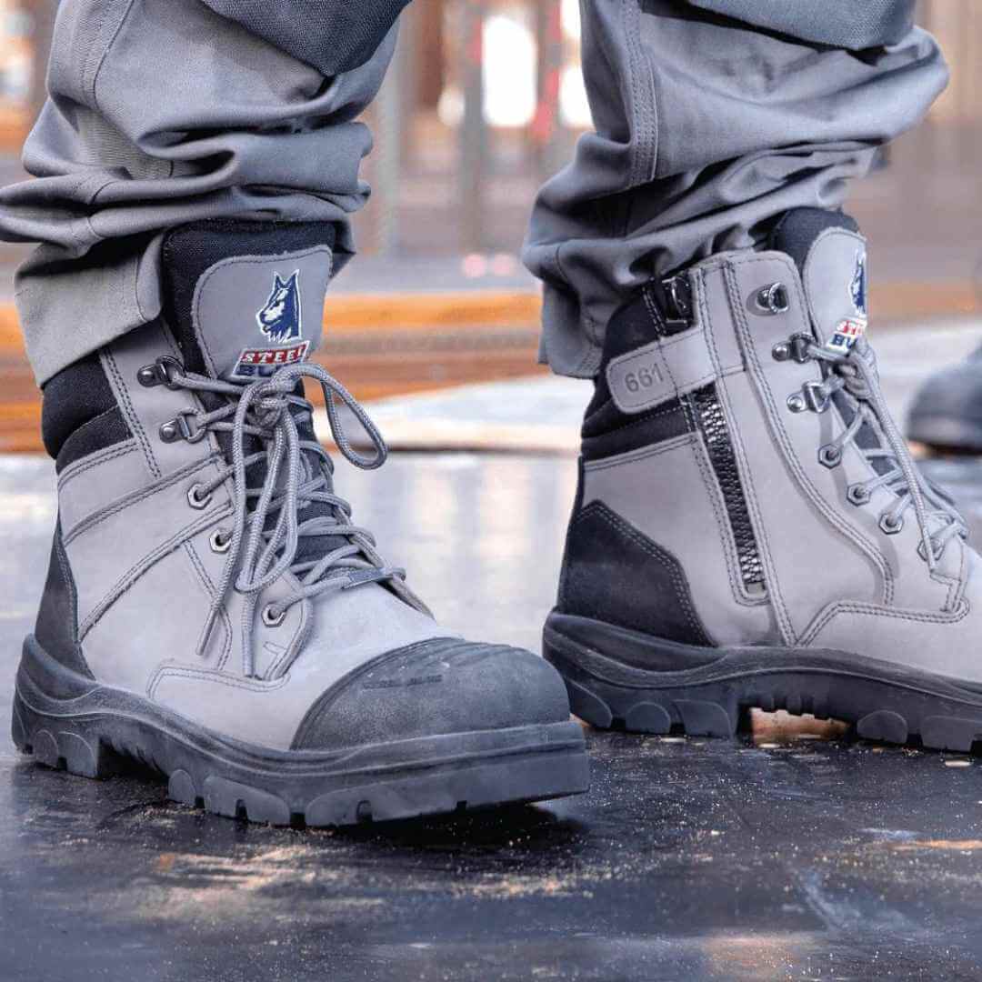 Steel Blue Mens Work Boots Southern Cross Zip S3 - SLATE – BIG Boots UK